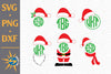 Santa Monogram SVG, PNG, DXF Digital Files Include - So Fontsy