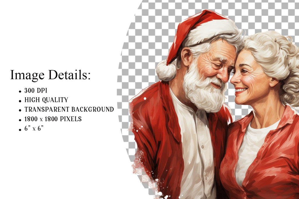 Santa & Mrs Claus Christmas Clipart Bundle - So Fontsy