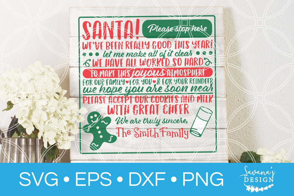 Santa Sign SVG - So Fontsy
