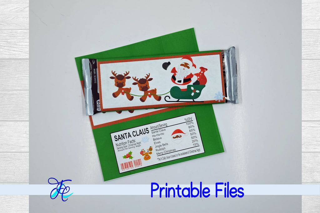 Santa Sleigh Candy Bar Wrapper aa - So Fontsy