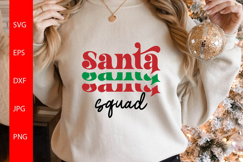 Santa Squad SVG, Funny Christmas SVG Free For Commercial Use - So Fontsy