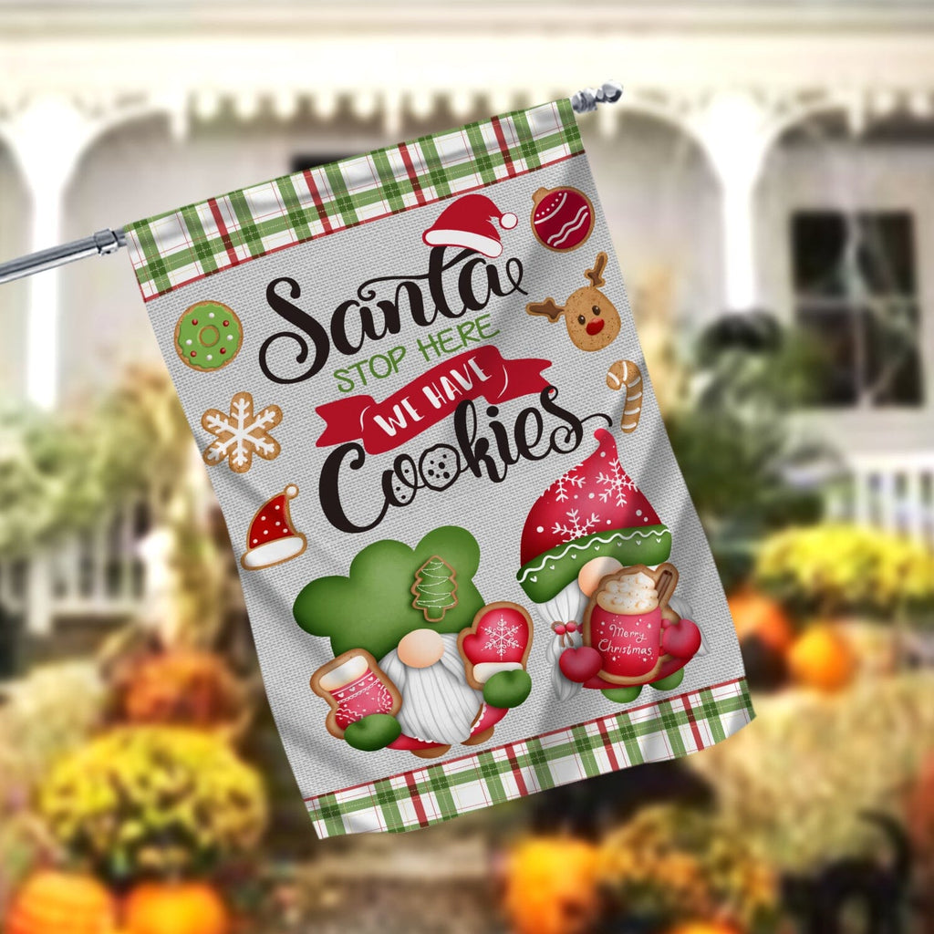 Santa Stop Here, Christmas Flag, Christmas Garden Decor, Garden Flag ...