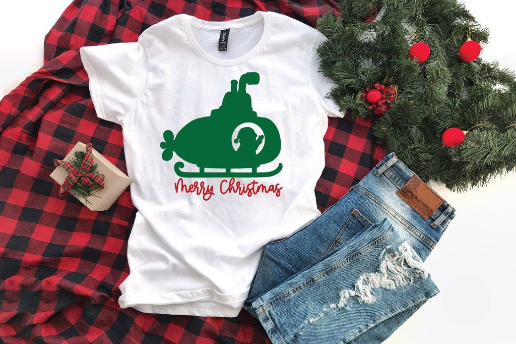 Santa Submarine SVG File - Merry Christmas SVG File - So Fontsy