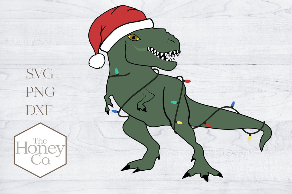 Santa T Rex SVG PNG DXF Christmas Dinosaur - So Fontsy