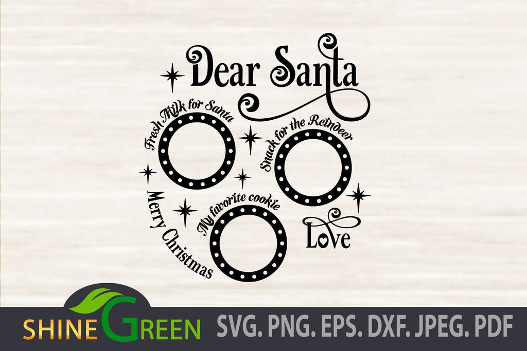 Santa Tray Round SVG - Christmas Decor SVG Cut File - So Fontsy