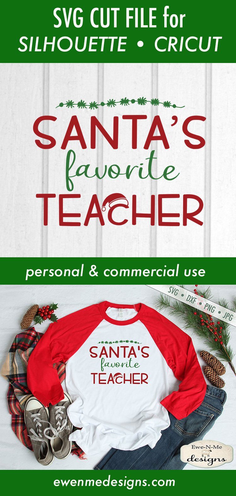Santas Favorite Teacher - Christmas - SVG - So Fontsy