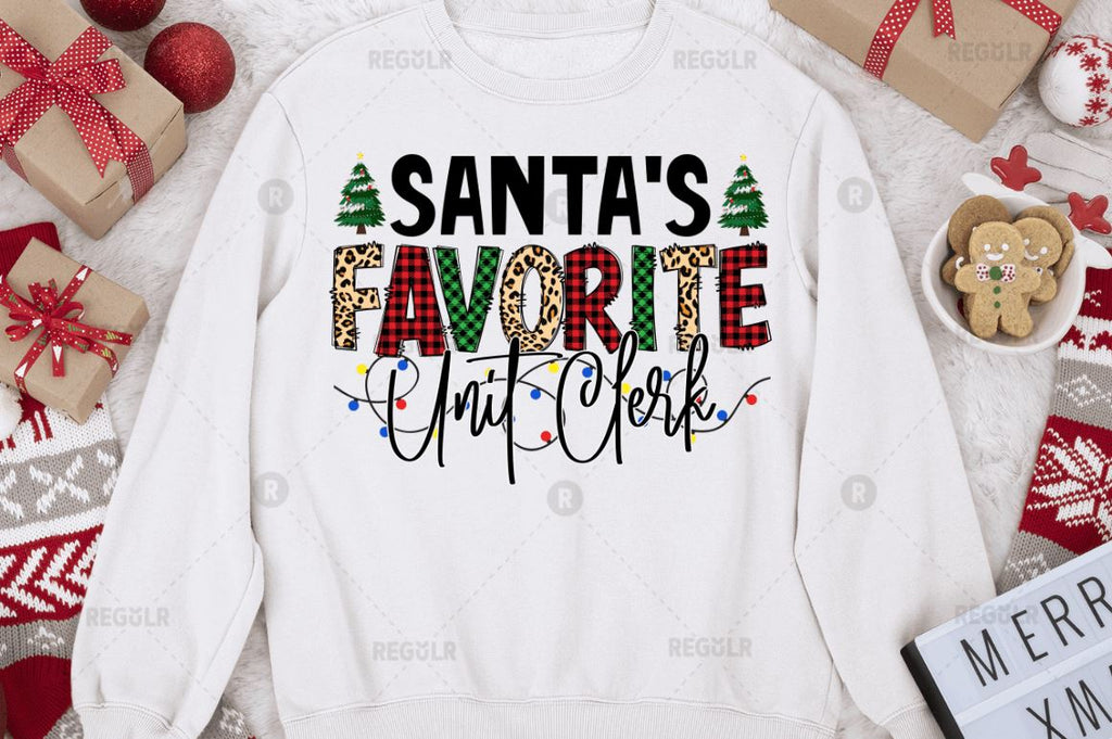 Santa's favorite unit clerk Sublimation Design - So Fontsy