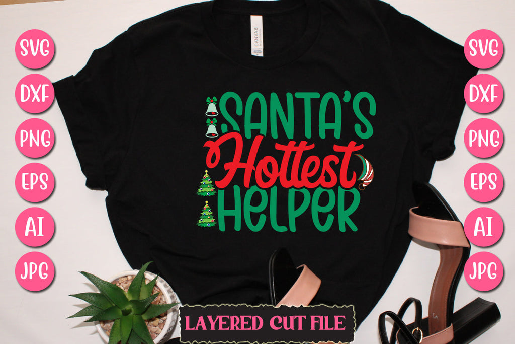 Santa's Hottest Helper SVG Cut File - So Fontsy