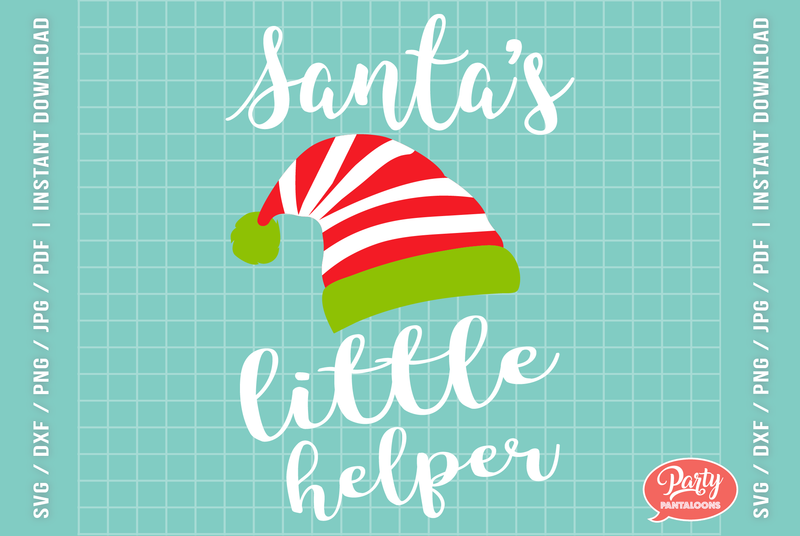 SANTAS LITTLE HELPER | cute Christmas SVG - So Fontsy