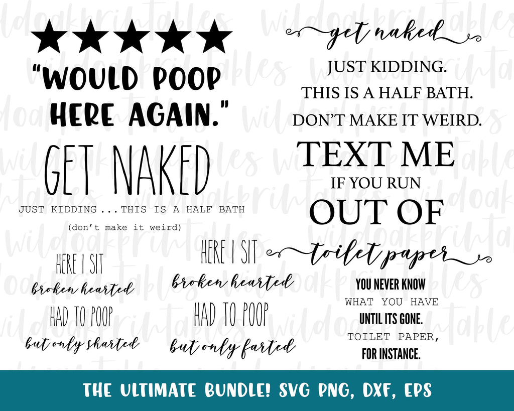 sarcastic bathroom svg bundle, funny bathroom signs svg, funny sarcasm ...