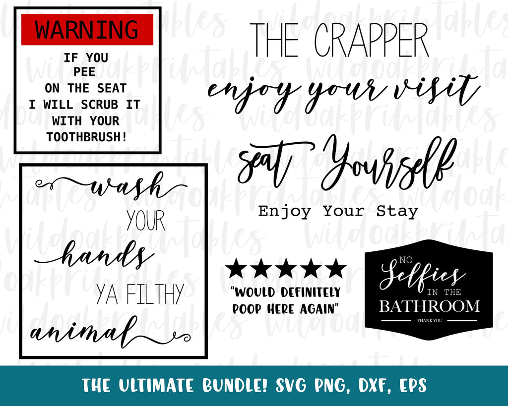 sarcastic bathroom svg bundle, funny bathroom signs svg, funny sarcasm ...