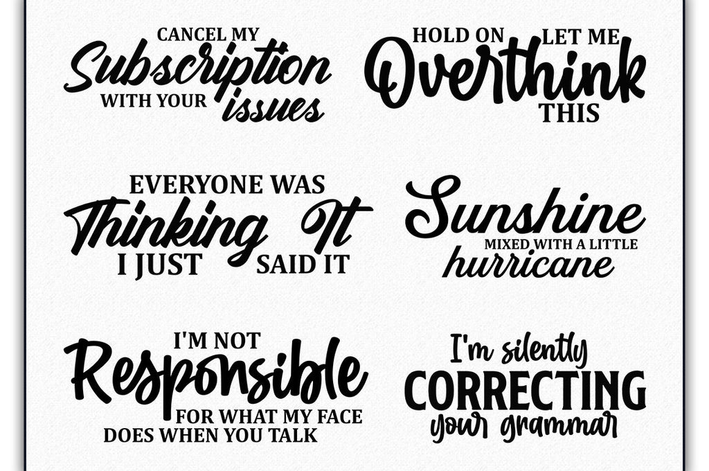 Sarcastic Sign SVG Bundle, 25 Design Bundle - So Fontsy