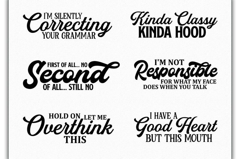 Sarcastic Sign SVG Bundle, 25 Designs - So Fontsy