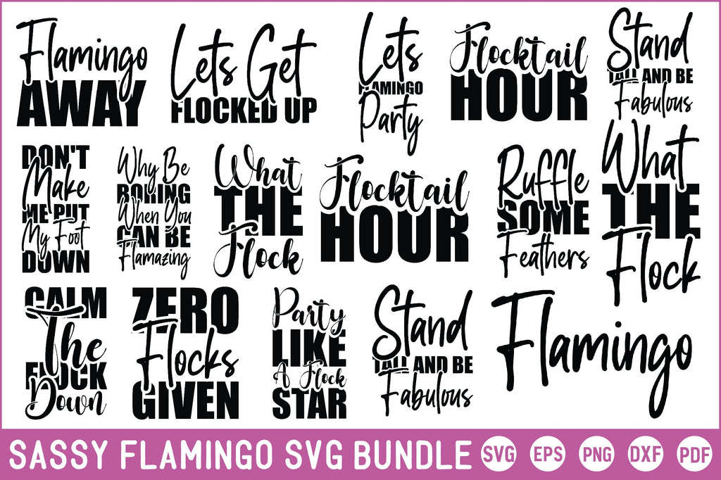 Sassy Flamingo Svg Bundle - So Fontsy