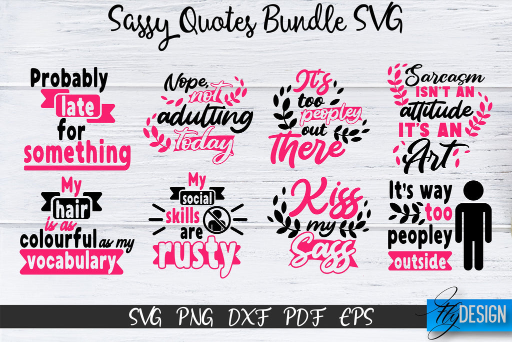Sassy Quotes Bundle, Sassy SVG, Sarcastic Quotes SVG, vol.2 - So Fontsy