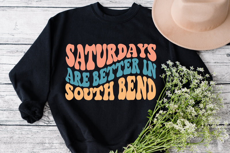 Saturdays Are Better In South Bend svg, wavy style svg, EPS PNG Cricut ...