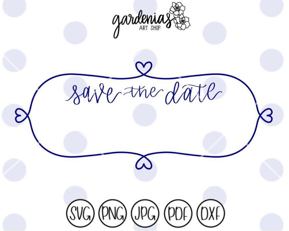 Save the Date Overlay with Hearts - So Fontsy