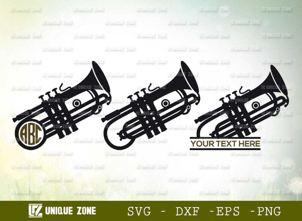 Saxophone Monogram SVG Cut File, Trumpet Svg, Trombone Svg, Horn Svg ...