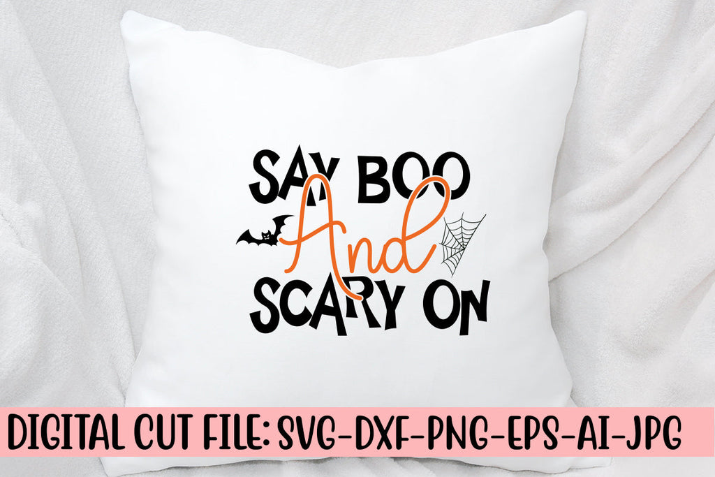 Say Boo And Scary On SVG Cut File - So Fontsy