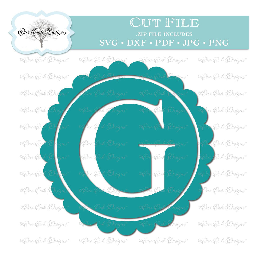 Scallop Monogram Alphabet Letter G - So Fontsy