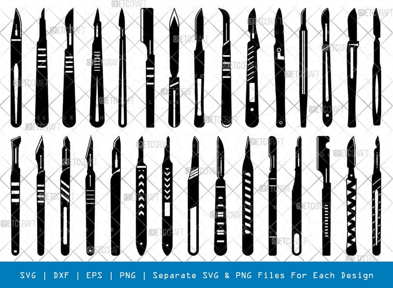 Scalpels Silhouette Svg Cricut Cut Files Png Bundle, SB01017 - So Fontsy