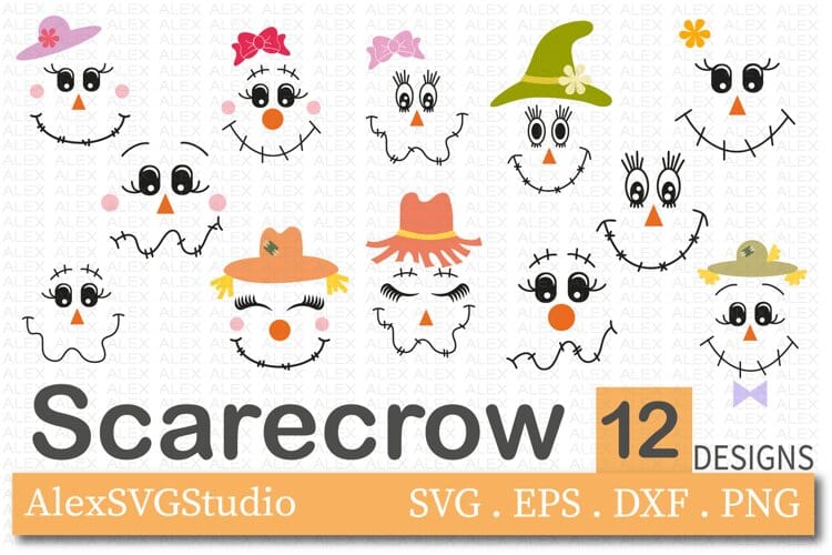 Scarecrow, Halloween, Svg, Scarecrow Face - So Fontsy