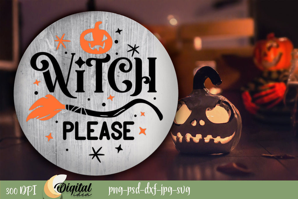 Scary Layered Round sign Design. Halloween Witch SVG. Halloween Laser ...