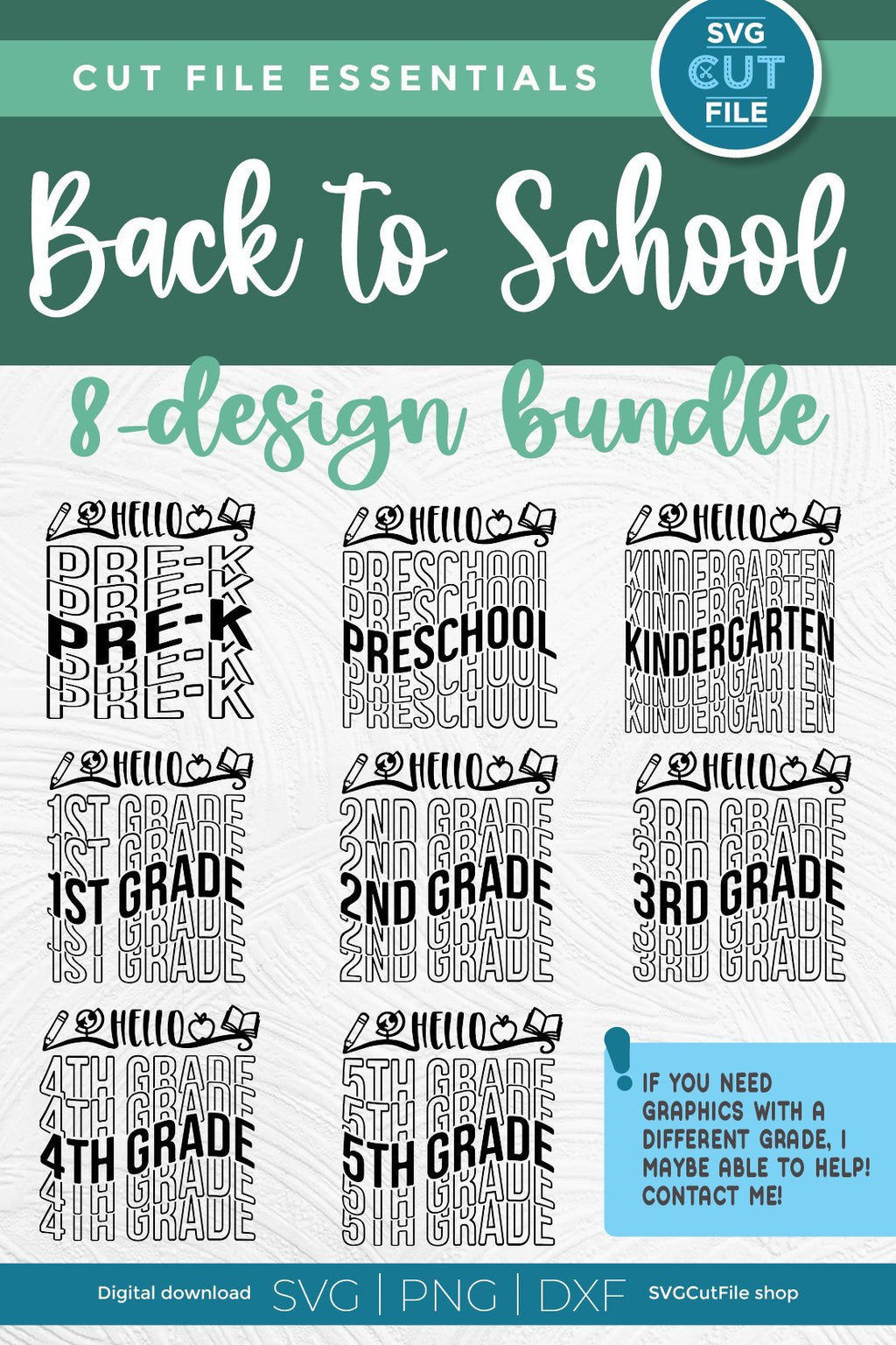 School bundle svg, teacher svg, Preschool, Pre-k, Kindergarten, 1st ...