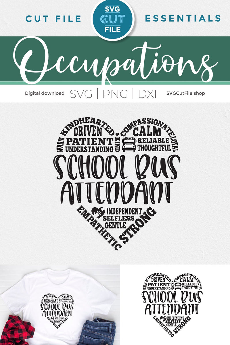 School Bus Attendant, School Bus Monitor svg - So Fontsy