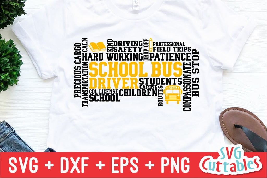 School Bus Driver svg - Word Art - svg - dxf - eps - png - Cut File ...