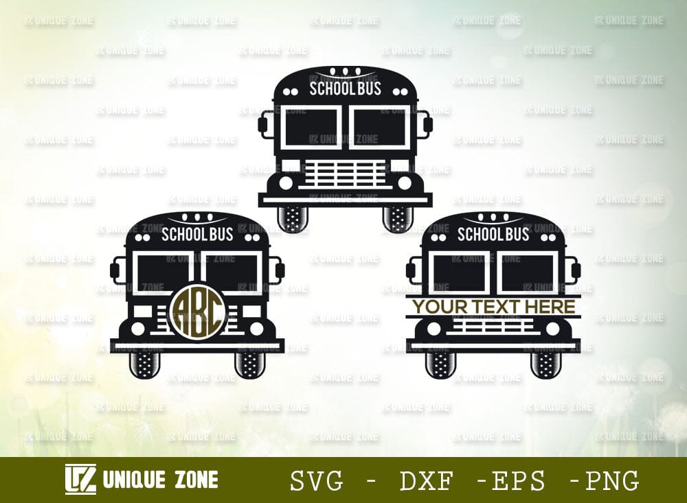 School Bus Monogram Svg Cut File, Cute School Bus Svg, Bus Driver Svg ...