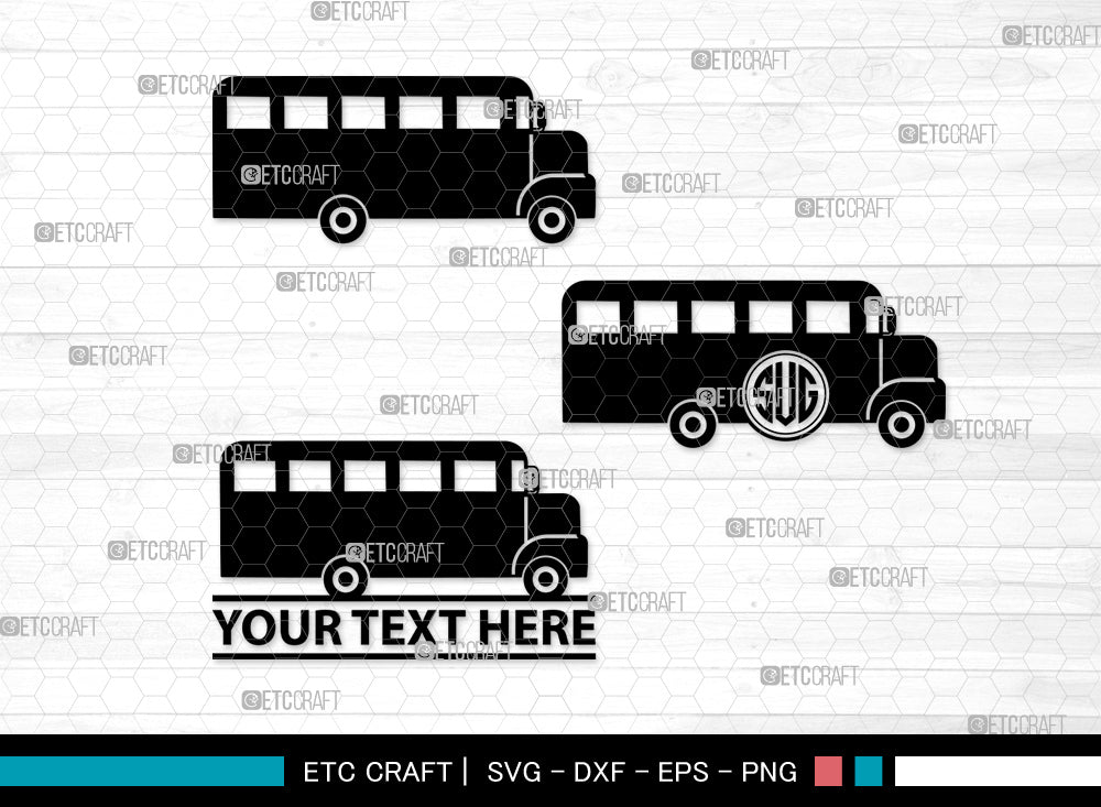 School Bus Monogram SVG, School Svg, Bus Svg, Back To School Svg, Bus ...