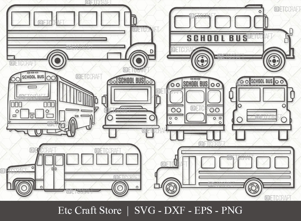 School Bus Outline SVG, School Svg, Bus Svg, Back To School Svg, Bus ...