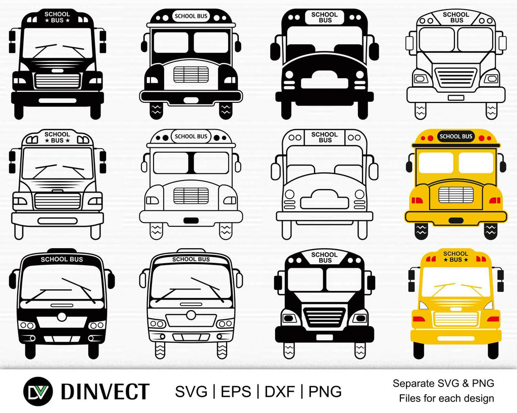 School Bus SVG, School Bus Bundle, School Bus silhouette, School Bus ...