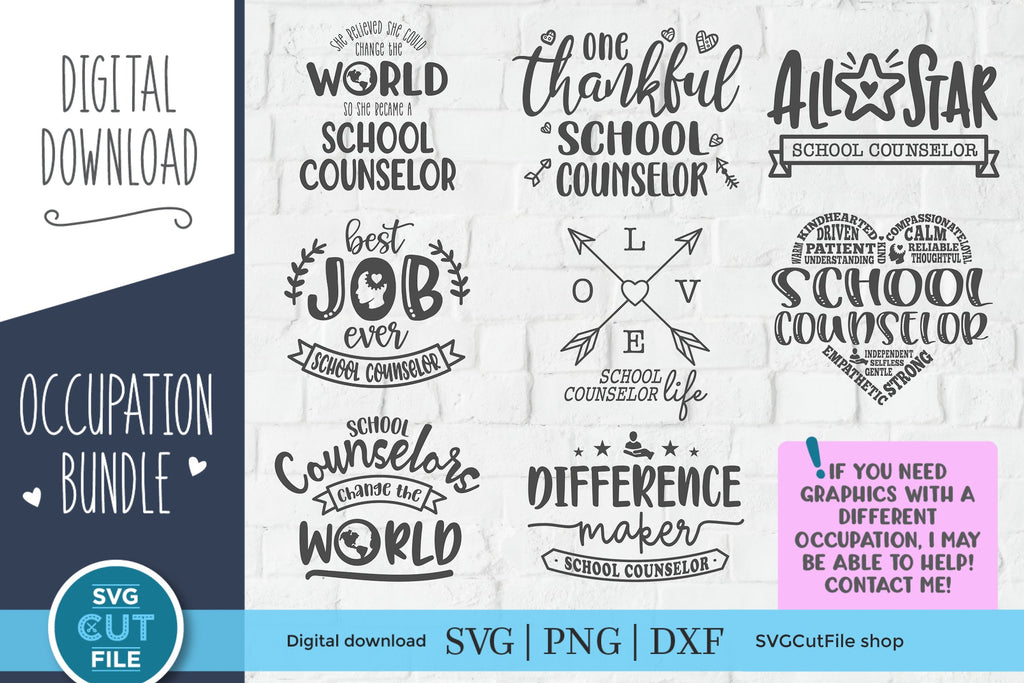 School Counselor bundle svg - So Fontsy