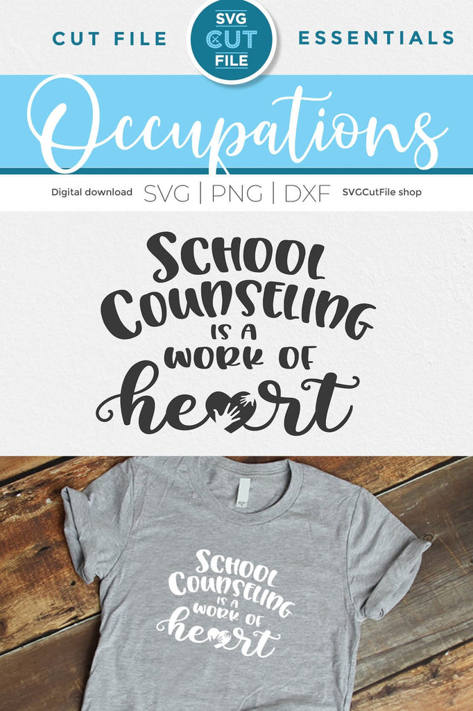 School counselor svg - a School Counseling is a Work of Heart design ...