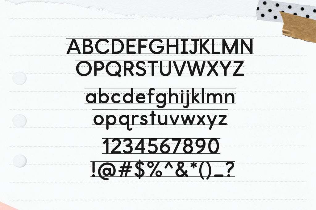 School Days - Handwriting Lines Font - So Fontsy