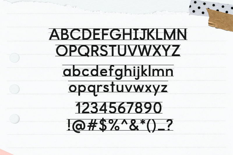 School Days - Handwriting Lines Font - So Fontsy