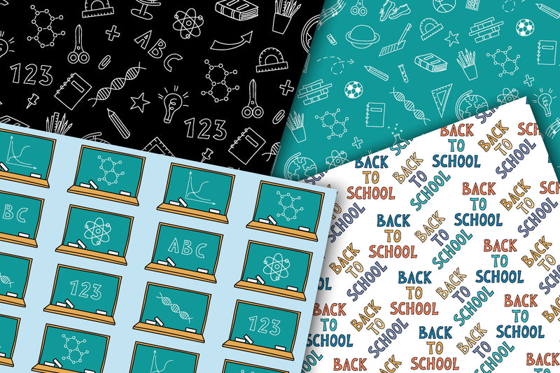 School Digital Paper | Doodle JPG Patterns - So Fontsy