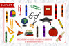 School Doodle Alphabet Bundle with Hand Drawn Clipart - So Fontsy