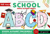 School Doodle Alphabet Bundle with Hand Drawn Clipart - So Fontsy