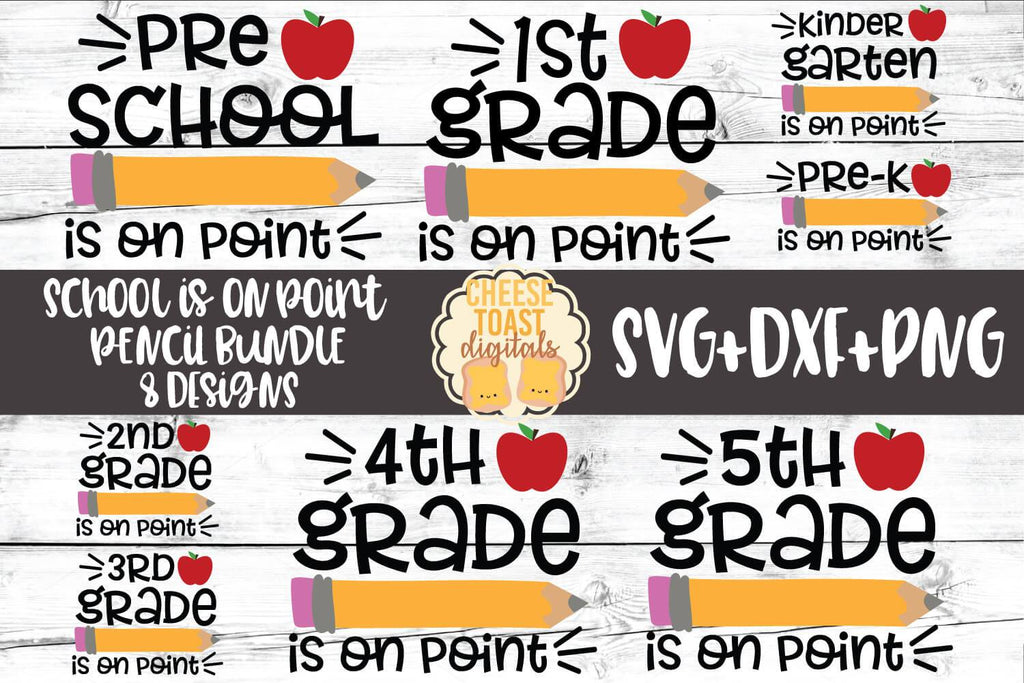 School Is On Point Pencil Bundle - Back to School SVG PNG DXF Cut File ...