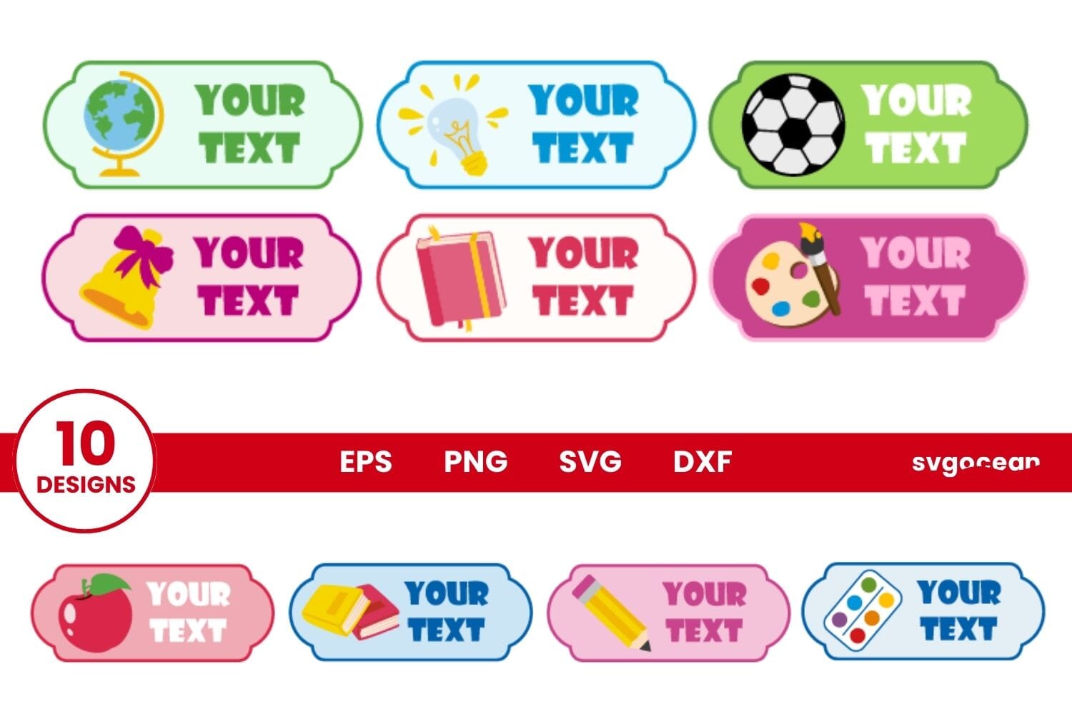 School Labels SVG Bundle | Frame Svg - So Fontsy
