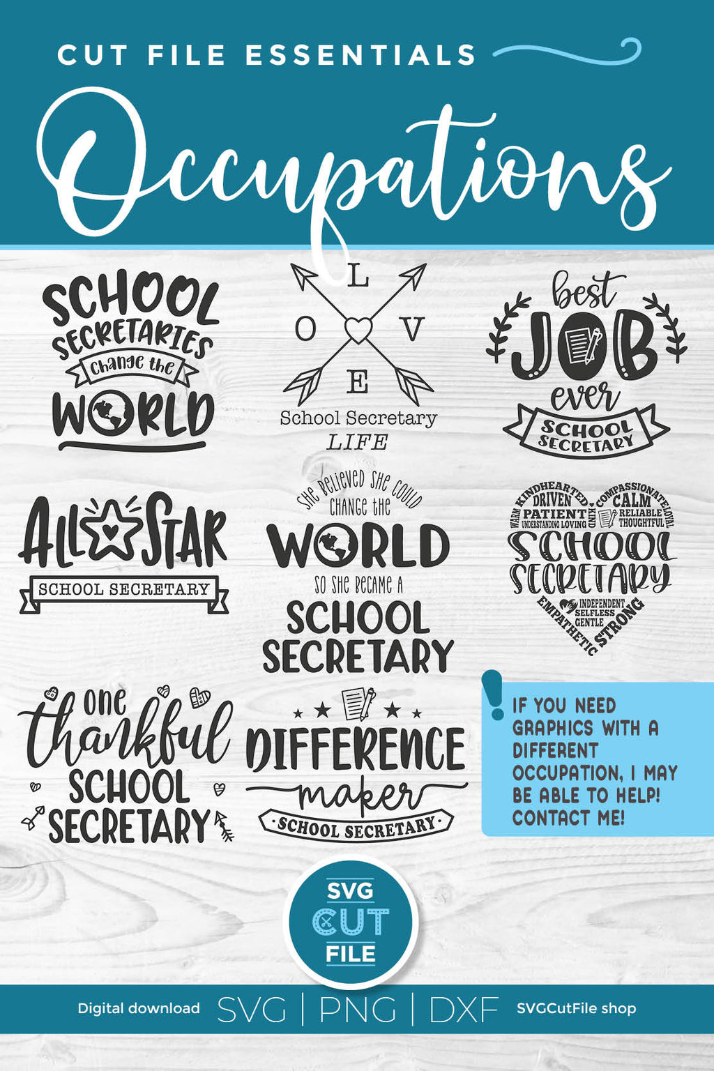School Secretary SVG bundle - So Fontsy