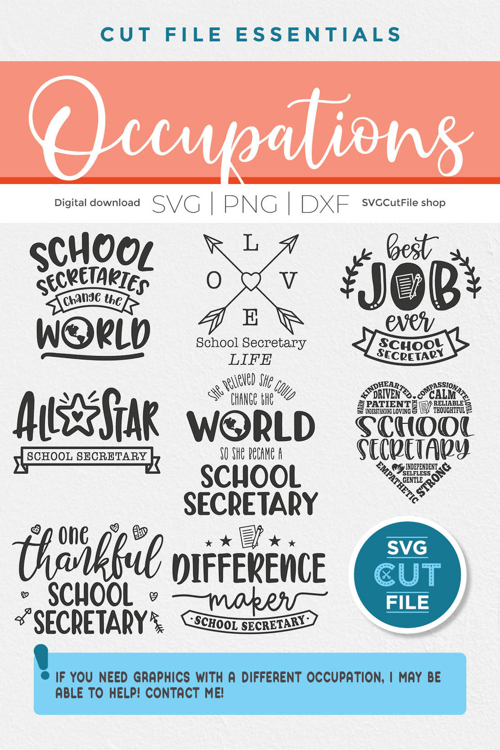 School Secretary SVG bundle - So Fontsy