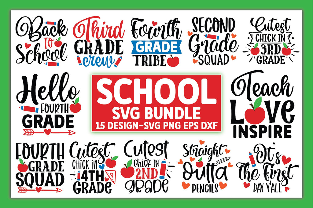 School SVG Bundle - So Fontsy