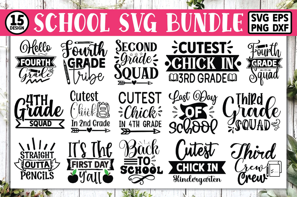 School SVG Bundle - So Fontsy