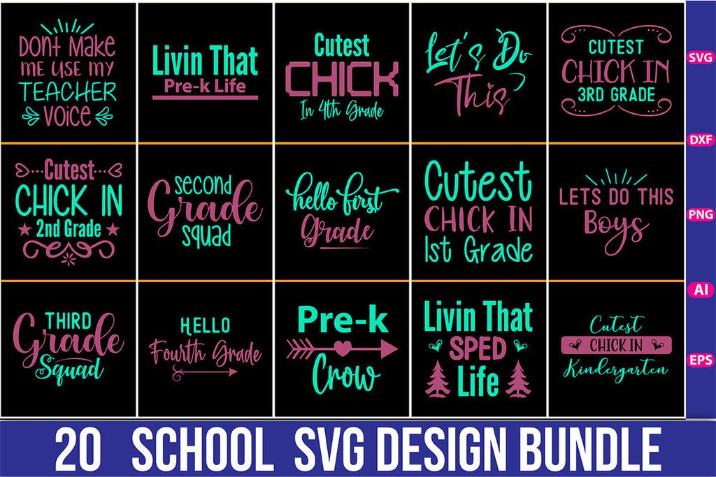 School SVG Bundle - So Fontsy