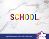 School SVG | Layered Primary Colors - So Fontsy
