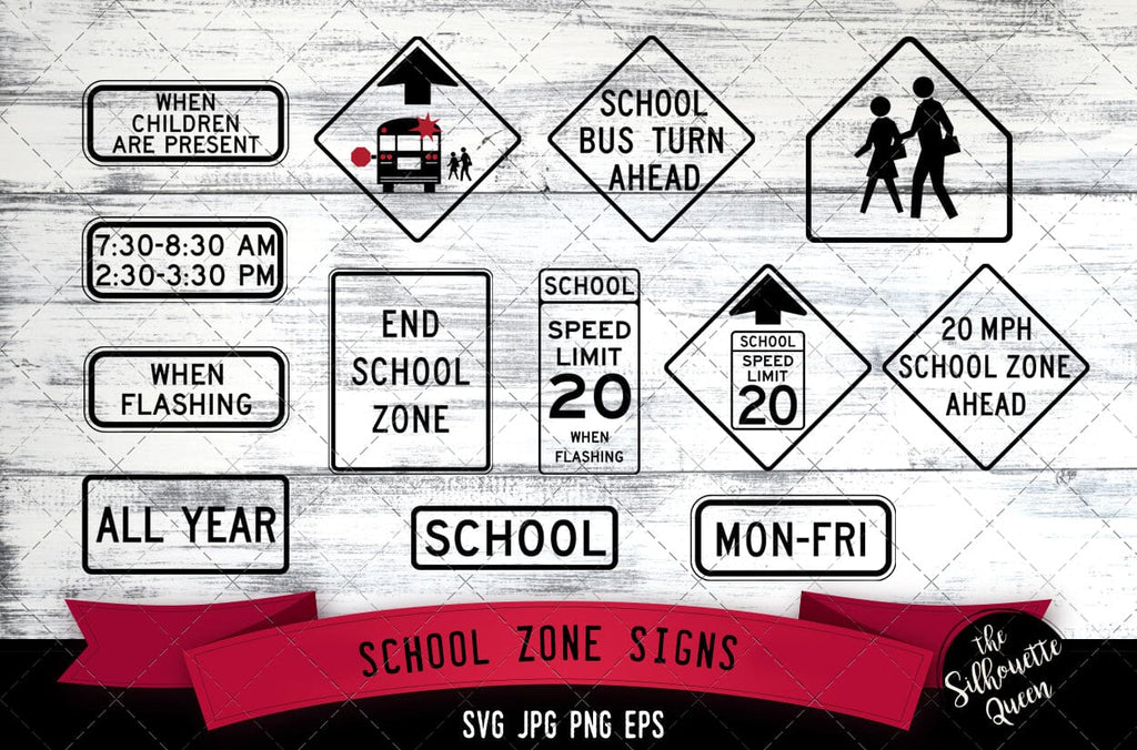 School Zone Signs Icon SVG -Vector Symbol Commercial & Personal Use- C ...